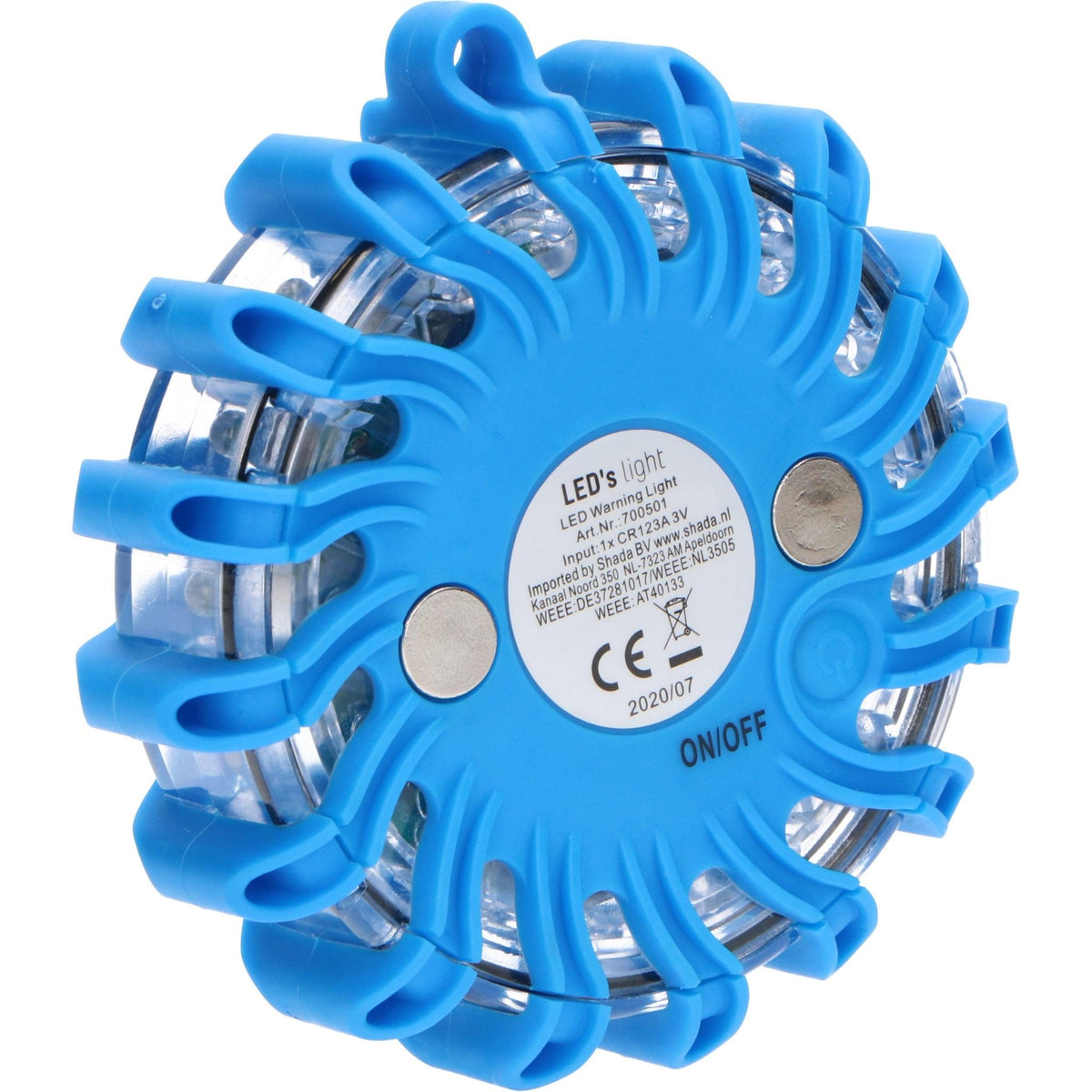 Draadloze LED Zwaailamp Blauw op batterijen - 9 standen – LED.nl