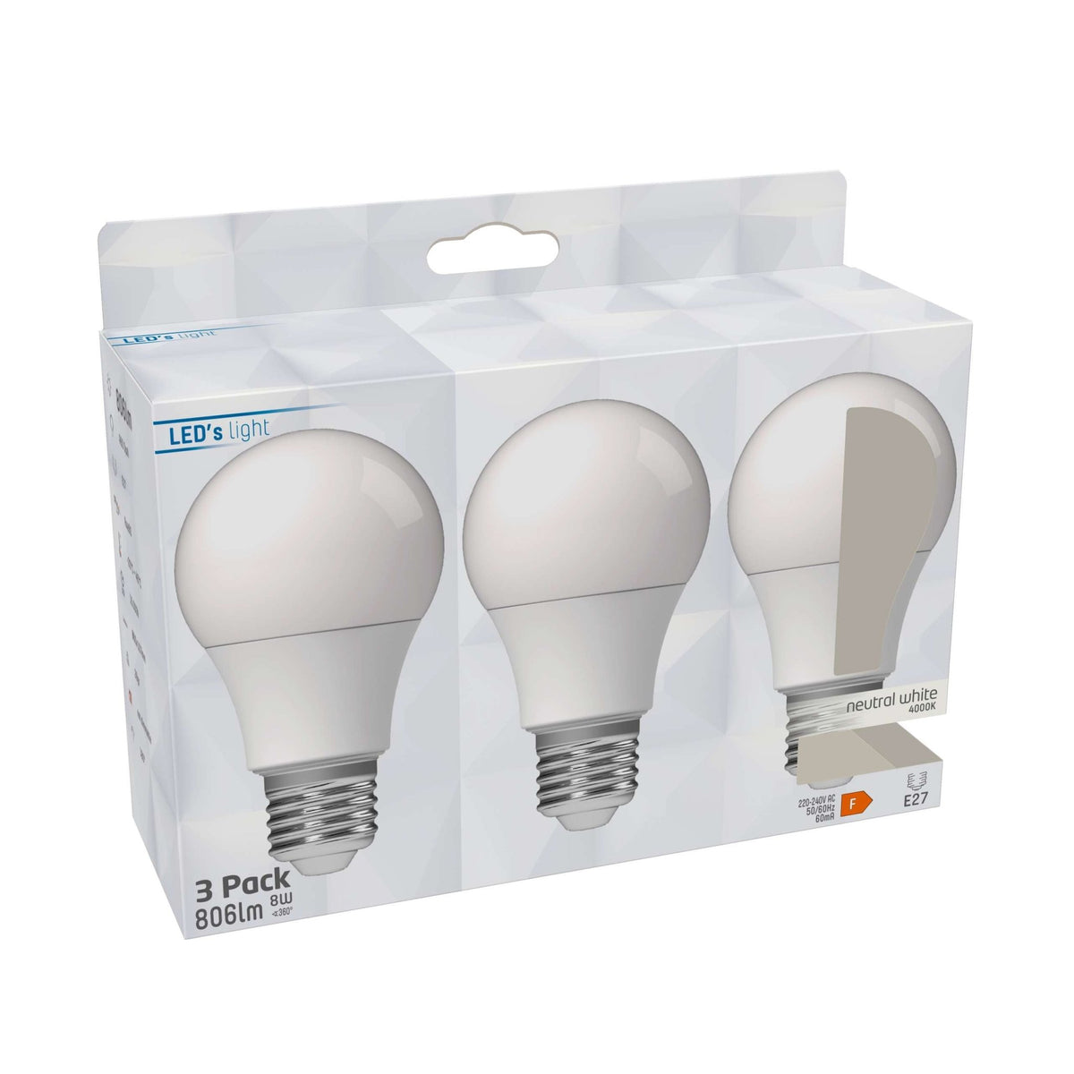 LED Lampen E27 - 806 lm - Koud wit licht - 3 lampen – LED.nl