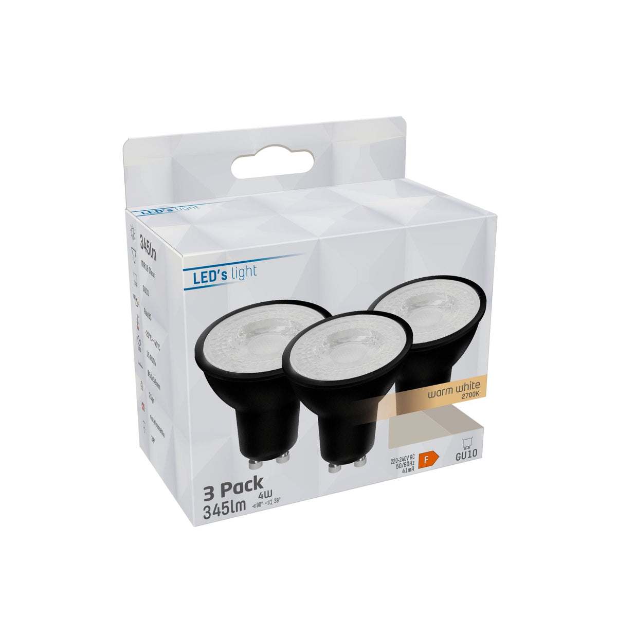 Zwarte LED Spotjes met GU10 fitting? 3PACK Lampjes - LED.nl