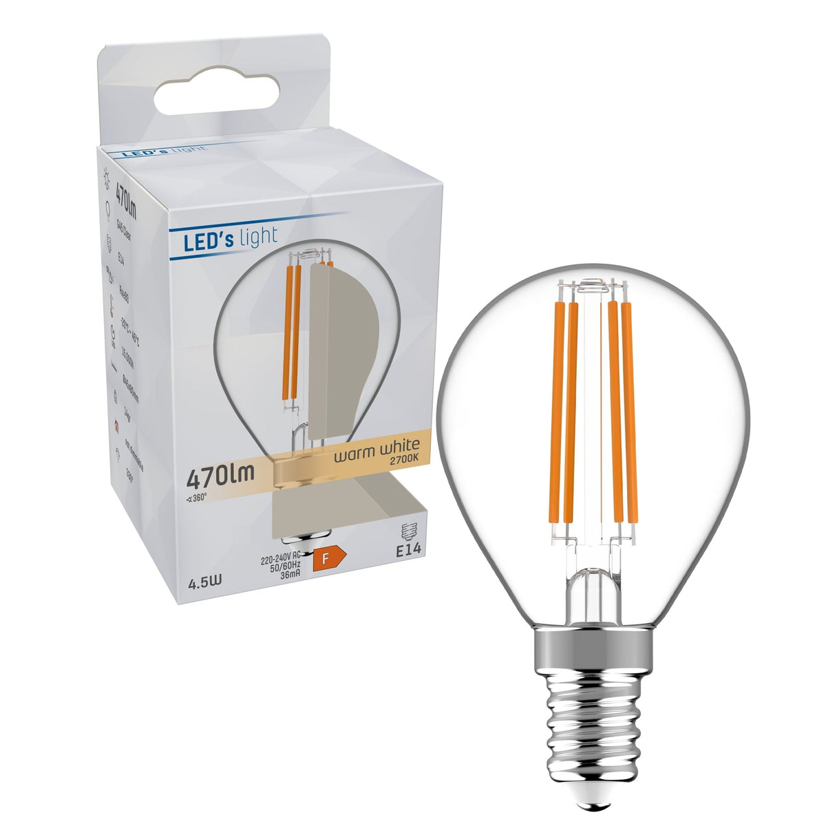 Ronde LED Filament lamp met kleine E14 fitting koop je bij LED.nl